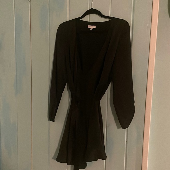 Gianni Bini | Dresses | Gianni Bini Black Satin Wrap Dress L | Poshmark